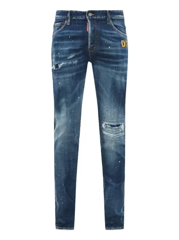 Dsquared2 Distressed Medium Wash Jeans - Blue