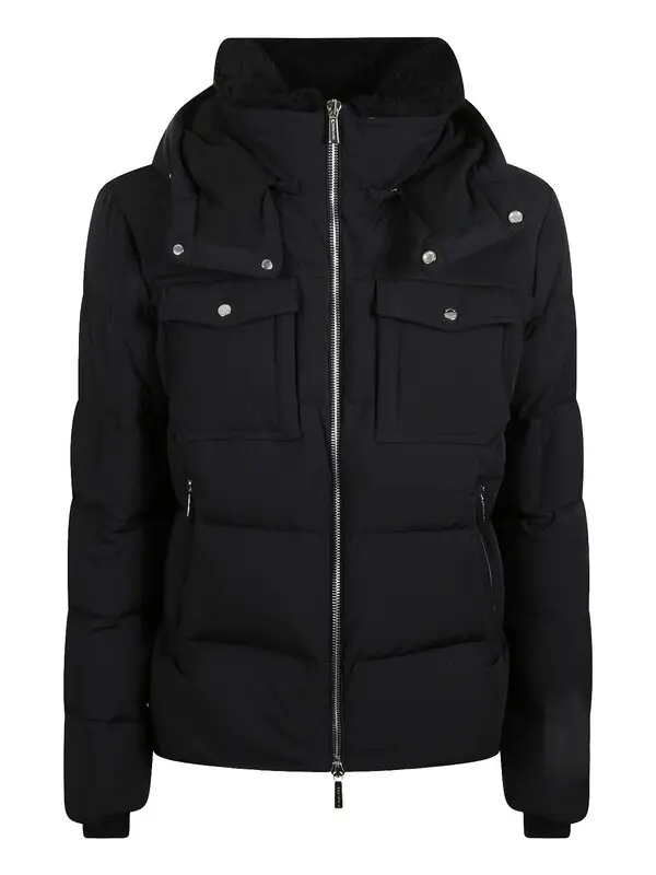 MOORER Hooded Zip-front Jacket - Black