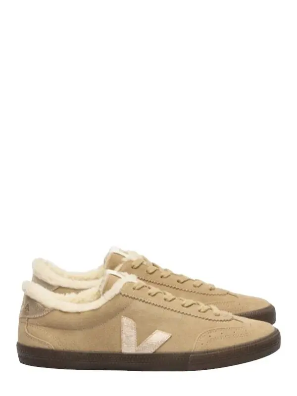 VEJA Shearling Detailed Lace-up Sneakers - Nude