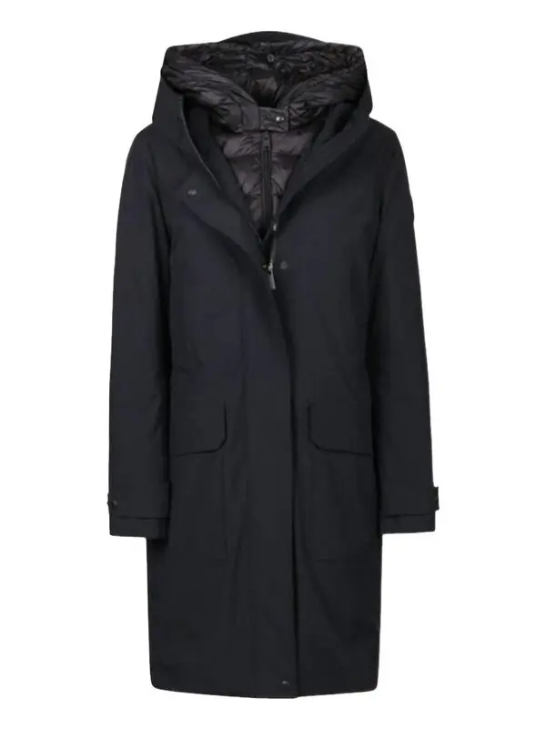 Woolrich Mid-length Hooded Coat - Black