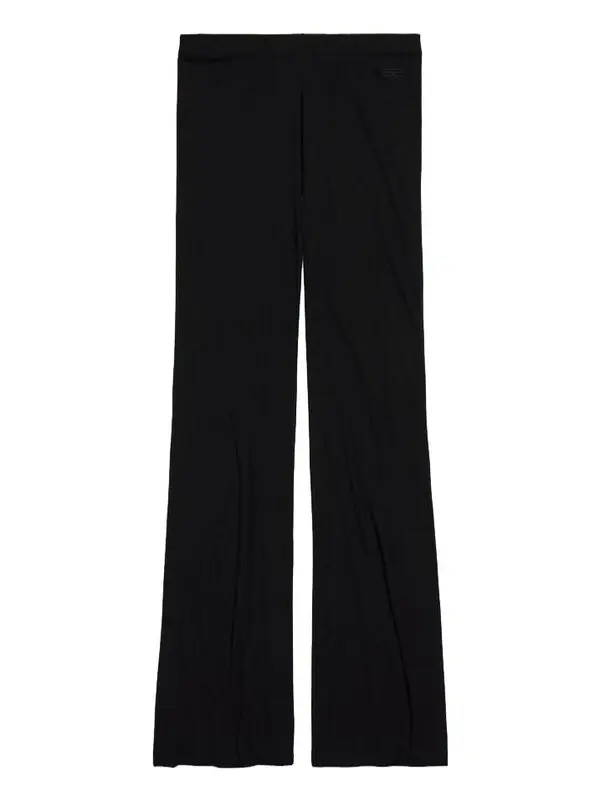 Balenciaga Bb Garderobe Artwork Embroidered Elastic Waist Flared Pants - Black