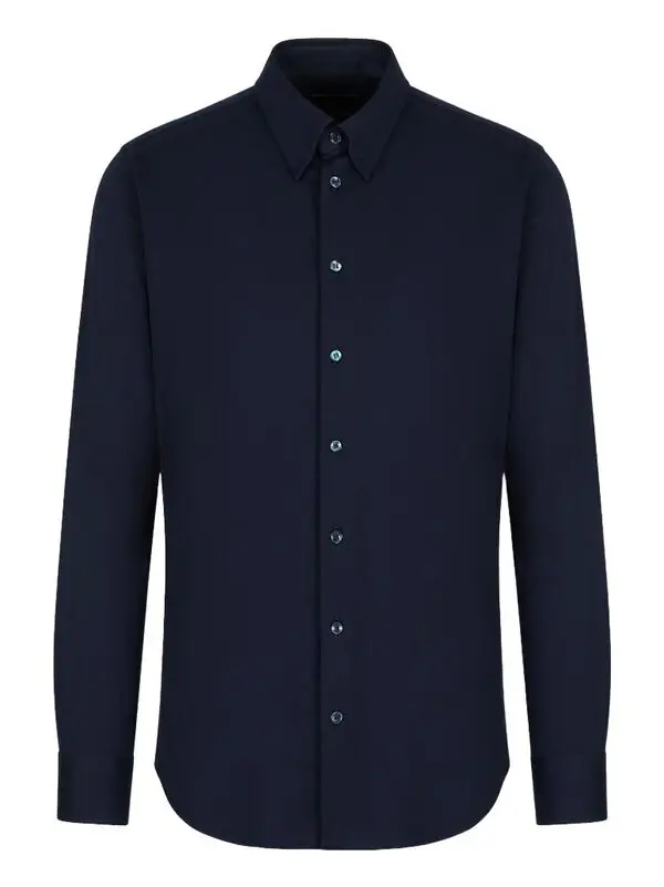 Giorgio Armani Single-breasted Long-sleeved Shirt - Black
