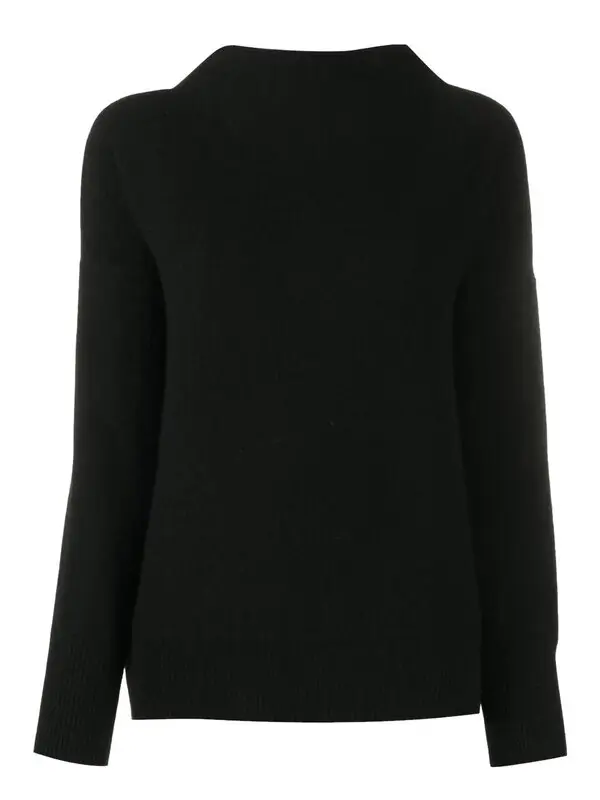 Vince Funnel Neck Jumper - Black