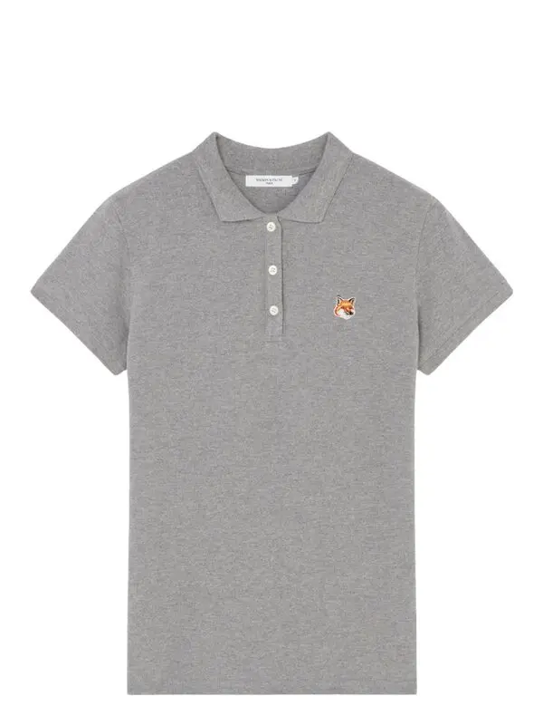 Maison Kitsuné Fox Head Patch Cotton Polo Shirt - Gray