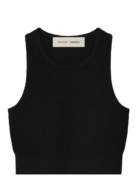 Fear Of God Cropped Waffle Performance Top - Black
