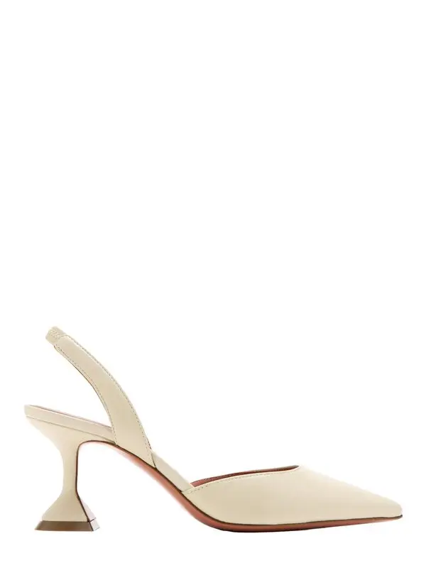Amina Muaddi Pointed-toe Slingback High-heeled Sandals - Nude