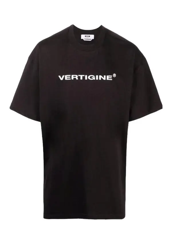 MSGM Logo Crew-neck T-shirt - Black