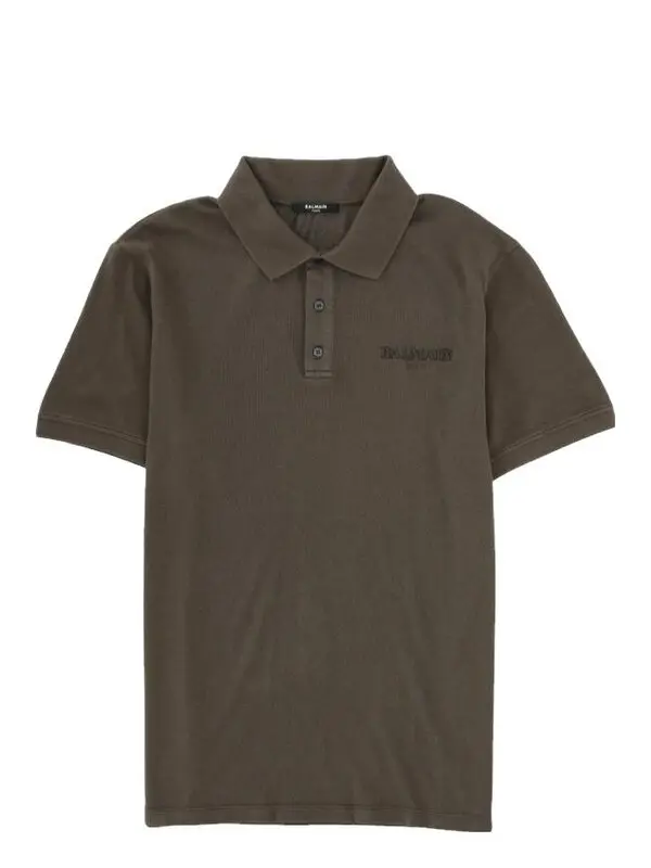 Balmain Collared Short-sleeved Polo Shirt - Brown