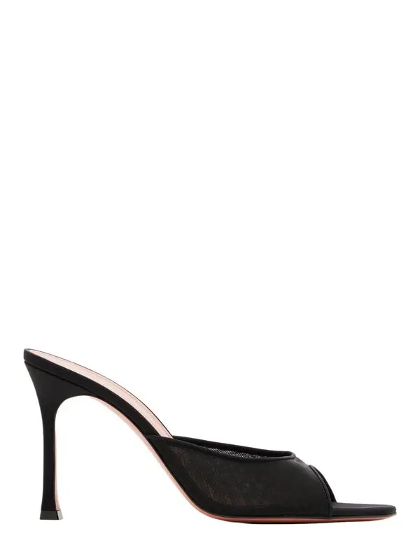 Amina Muaddi Open Toe Stiletto Sandals - Black