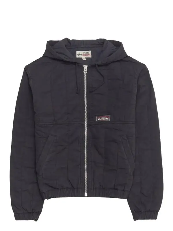 StÜssy Quilted Canvas Hooded Jacket - Black
