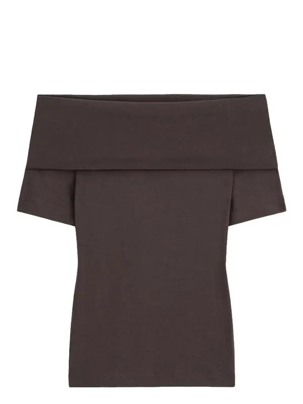 Cos Folded Off-the-shoulder Top - Brown