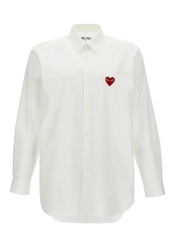 Play Comme Des Garcon Long Sleeve Shirt - White