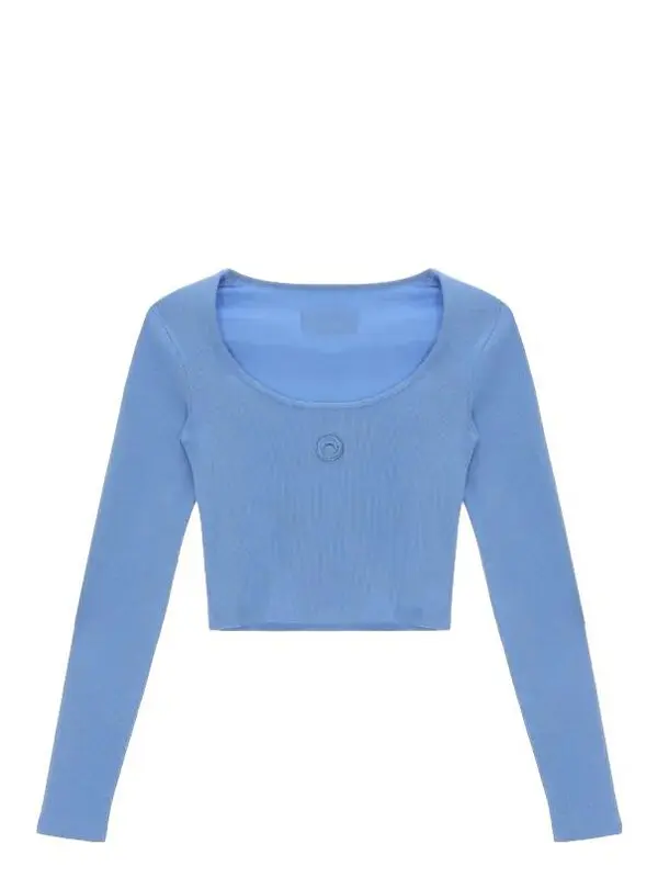 MARINE SERRE Long Sleeve Round Neck Top - No