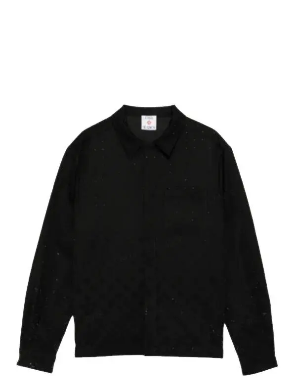 Casablanca Crystal Embellishment Shirt - Black