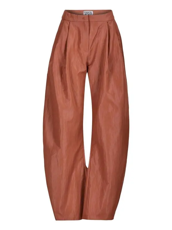 Essentiel Antwerp Pleated Wide Leg Trousers - Brown