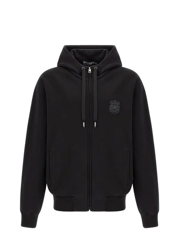 Dolce & Gabbana Coat Of Arms Logo Zip-up Hoodie - No