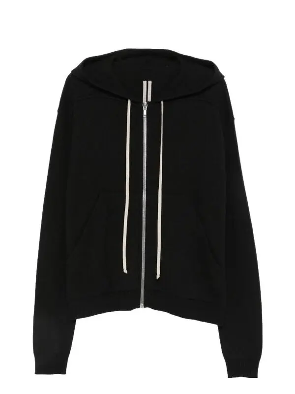 Rick Owens Zip-up Drawstring Hoodie - Black