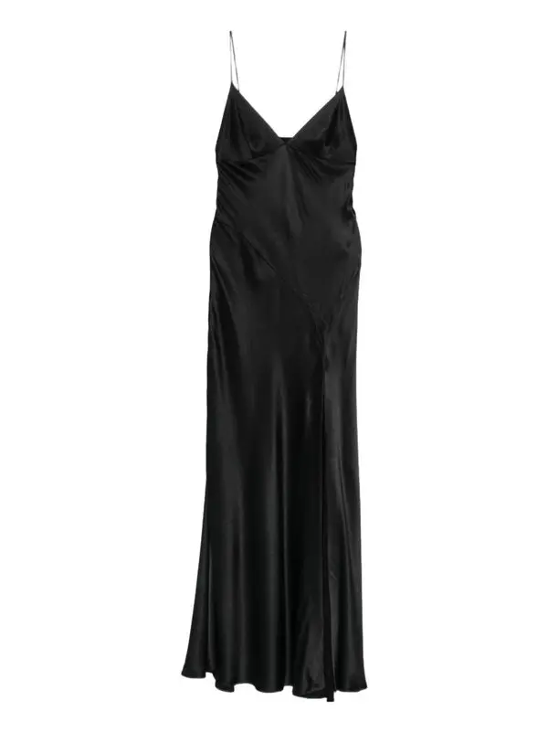 Alberta Ferretti V-neck Cami Maxi Dress - Black