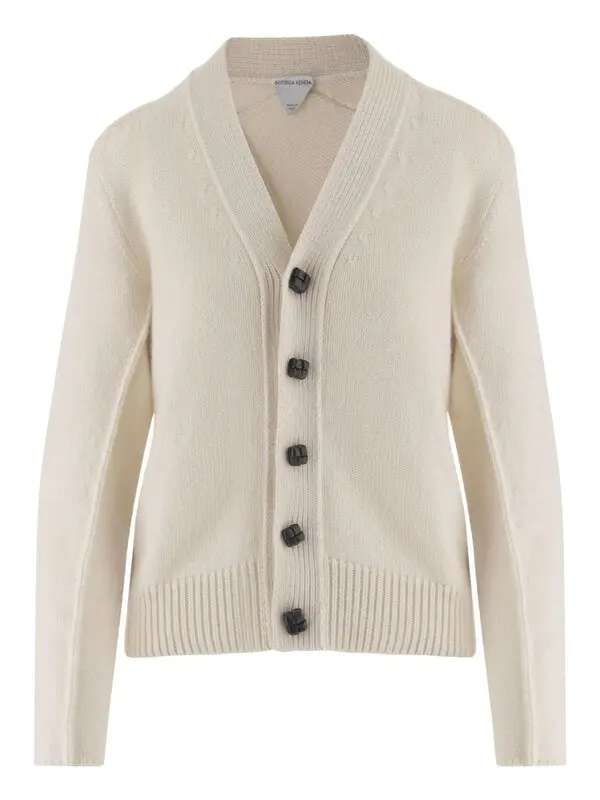 Bottega Veneta V-neck Long-sleeved Knit Top - Nude