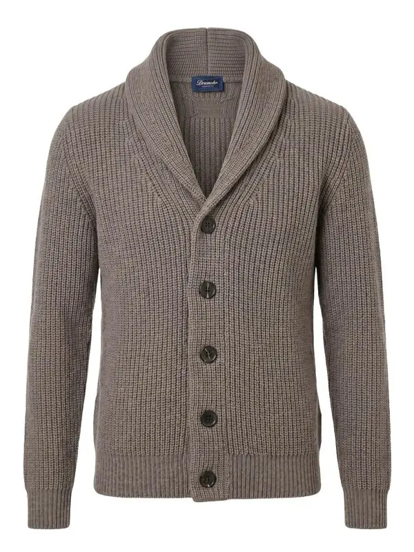 DRUMOHR Single-breasted Shawl Collar Cardigan - Dove