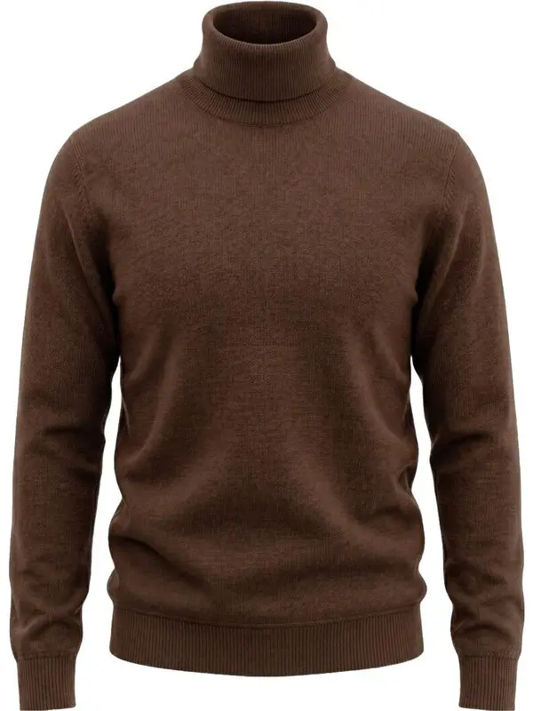 DRUMOHR Turtle Neck Long Sleeve Sweater - Brown