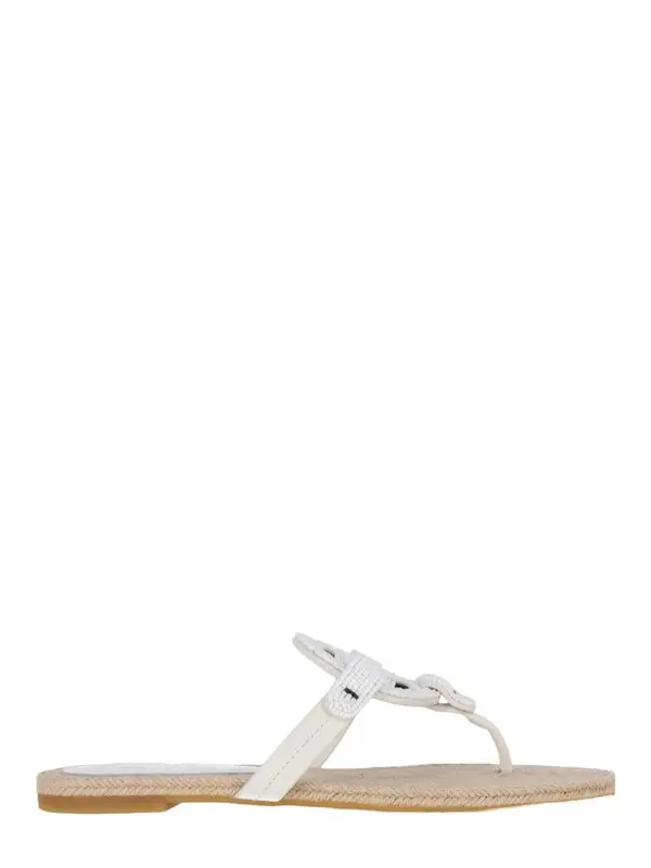 Tory Burch Miller Logo Slide Sandals - Ivory