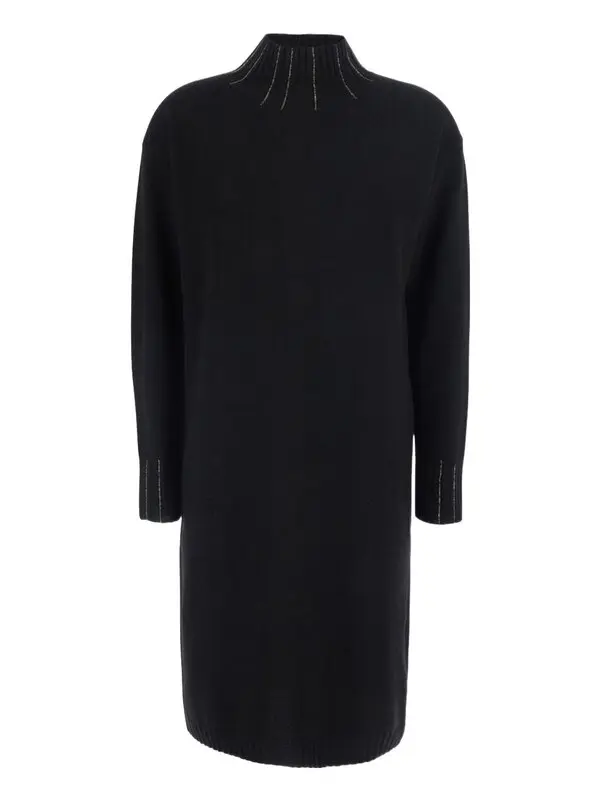 Fabiana Filippi Embellished Mock Neck Dress - Black