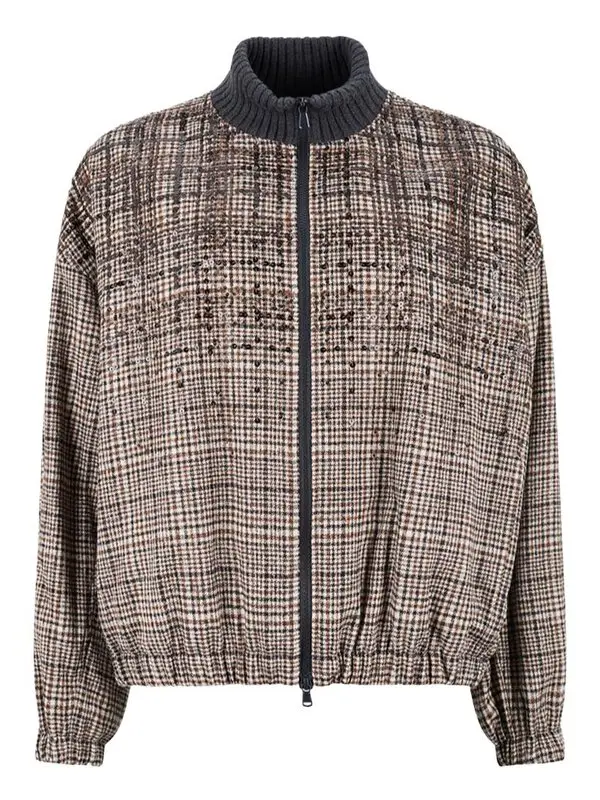 Brunello Cucinelli Long-sleeve Zip-up Casual Jacket - Beige Tab