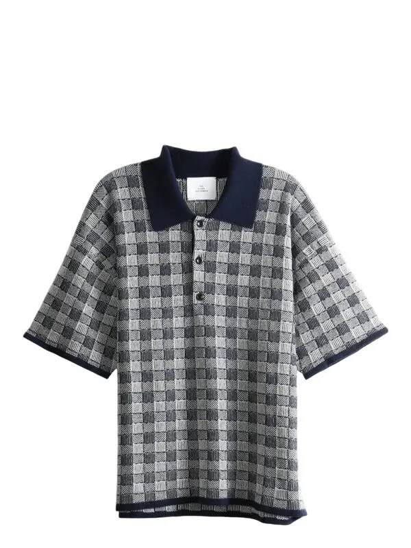 THE ELDER STATESMAN Check-pattern Short-sleeve Polo Shirt - Black