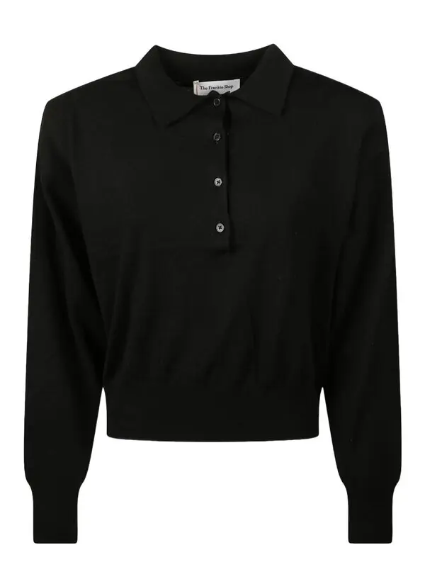THE FRANKIE SHOP Long-sleeve Polo Shirt - Black