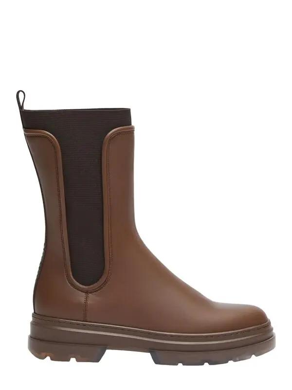 Max Mara Leather Ankle Boots - Brown