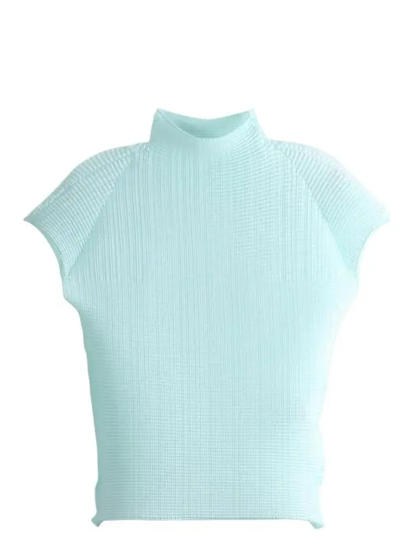 Issey Miyake Wooly Pleats-68 Pleated High-neck Top - Blue