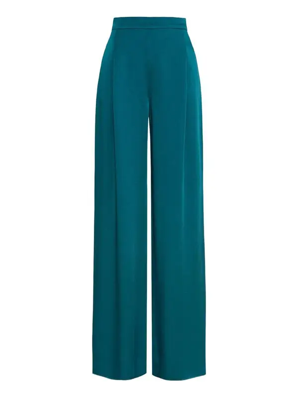Max Mara Pleated Wide Leg Trousers - Green