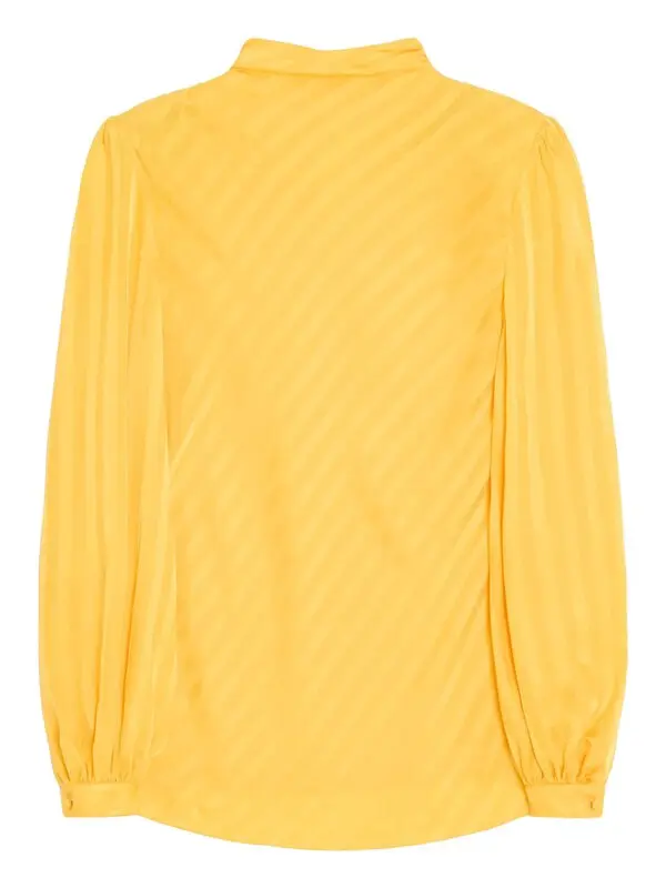Valentino Garavani Jacquard Stripe Silk Blouse - Orange