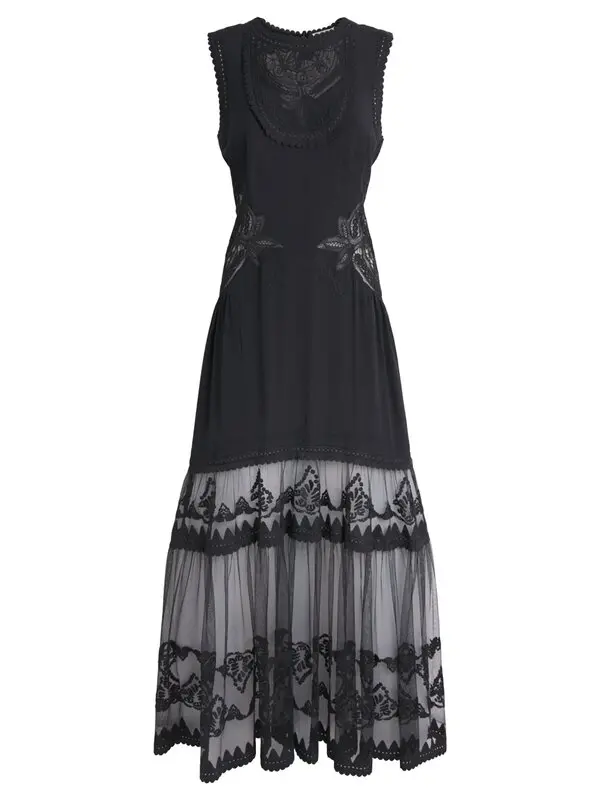 Ulla Johnson Florence Silk Maxi Dress - Black