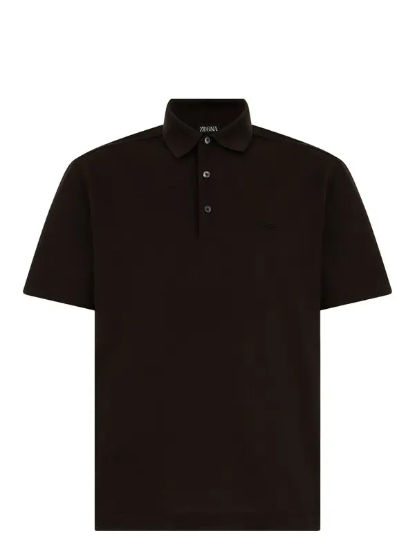 Zegna Short-sleeve Polo Shirt - Brown