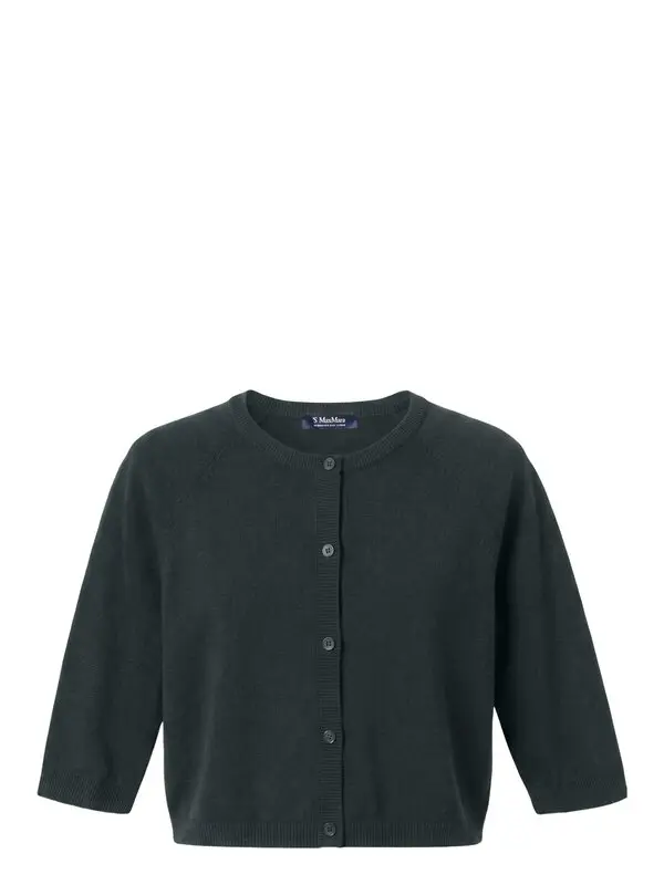 Max Mara Crew Neck Short-sleeved Knit Sweater - Green
