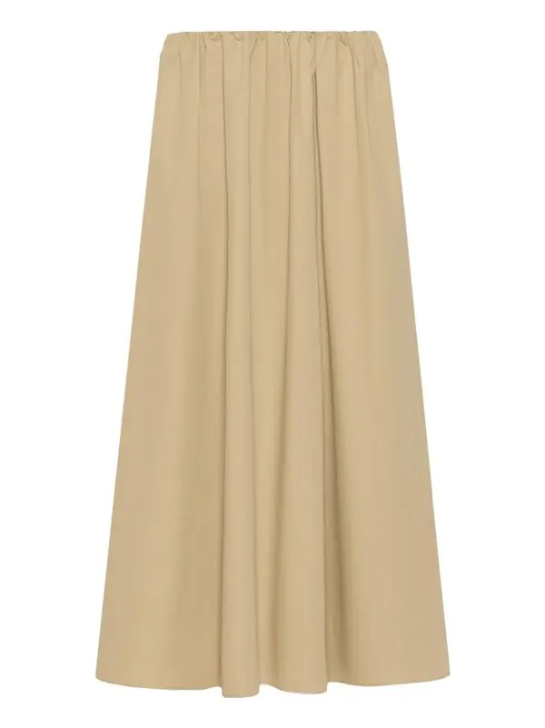 Max Mara Flared Twill Midi Skirt - Beige