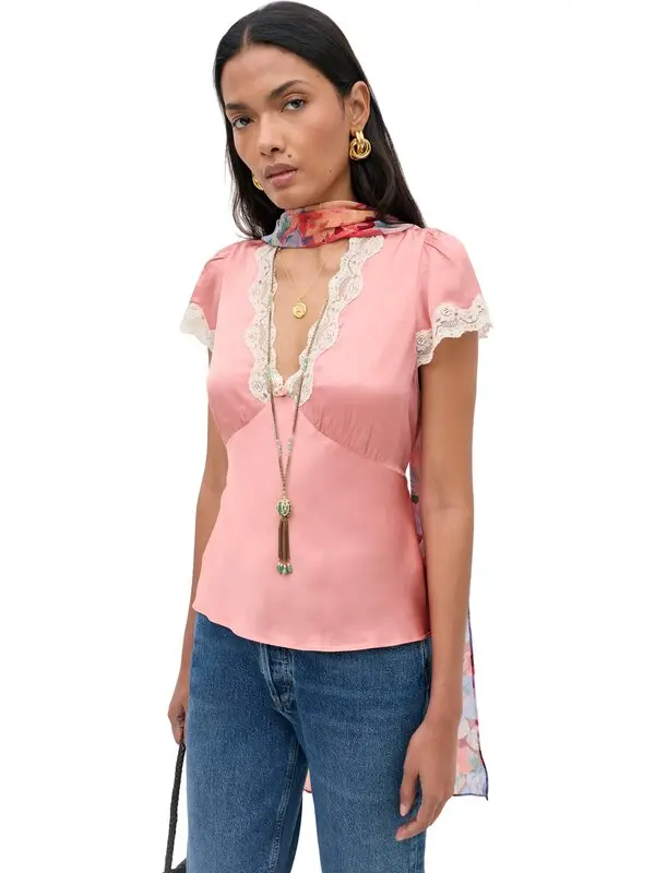 Rixo Karia Vintage Blouse - Pink