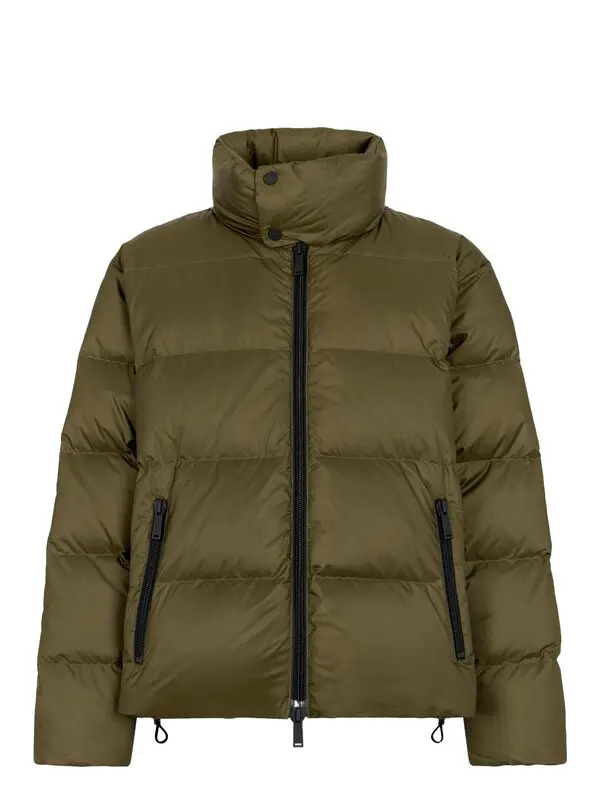 Dsquared2 Padded Down Jacket With Stand Collar And Logo Quilting - Green