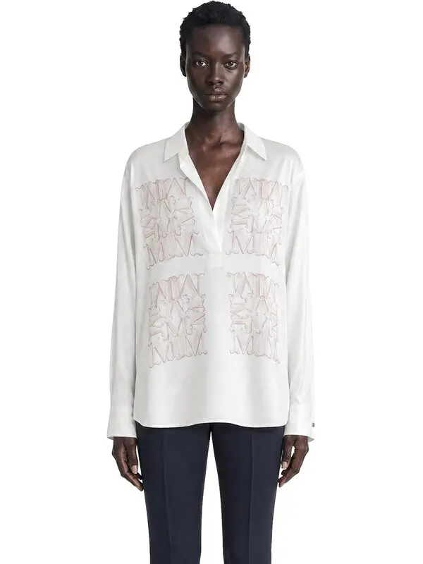 Max Mara Marabesque Silk Twill Shirt - White