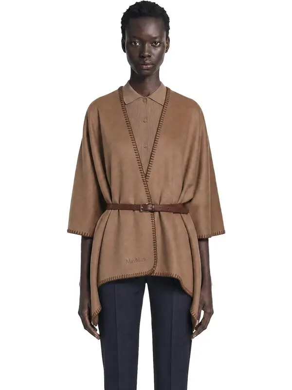 Max Mara Double Wool Broadcloth Cloak - Brown