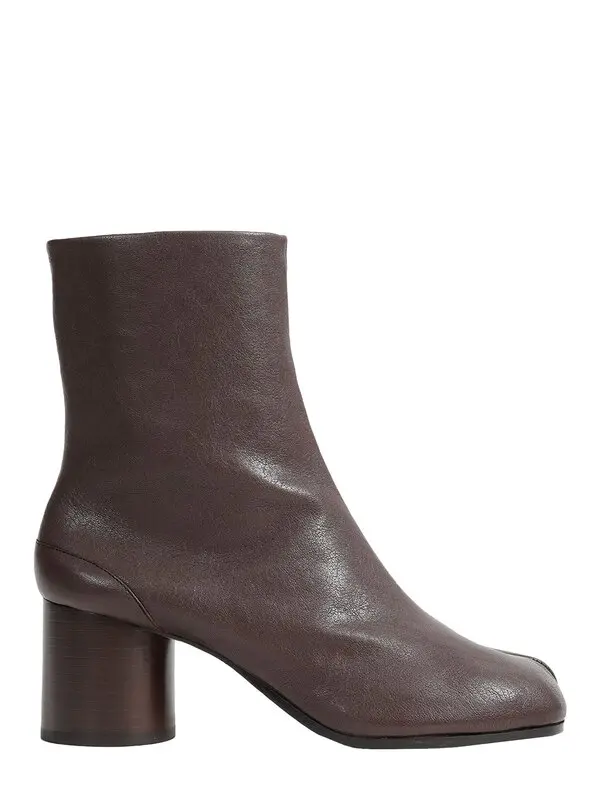 MAISON MARGIELA Tabi Leather Ankle Boots - Brown