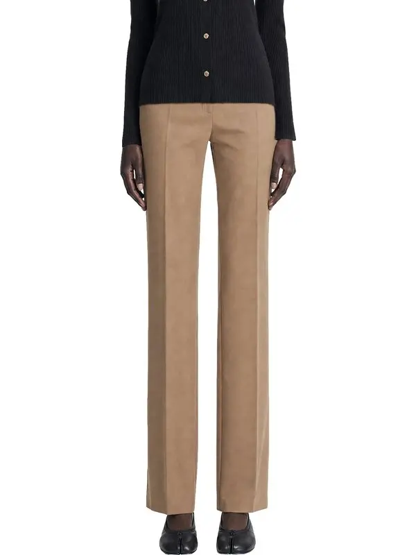 Max Mara Umanita" Camel Stretch Cotton-nylon Twill Cropped Trousers - Beige