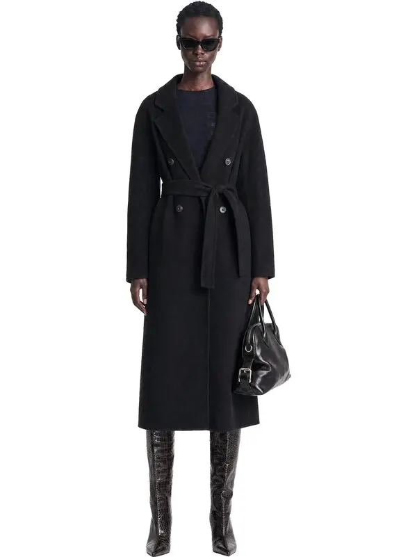 Max Mara Madame Coat In Wool And Cashmere Beaver Cloth - Black