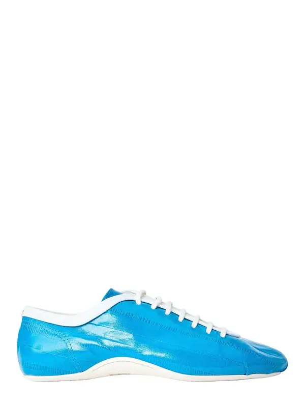 Dries Van Noten Leather Lace-up Sneakers - Blue