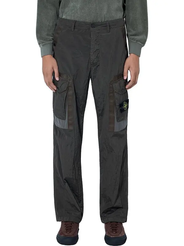 Stone Island Mid Rise Utility Cargo Pants - Gray