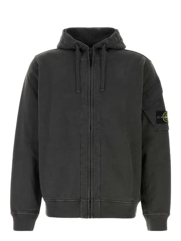 Stone Island Dark Grey Cotton Sweatshirt - Gray