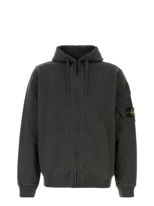 Stone Island Dark Grey Cotton Sweatshirt - Gray