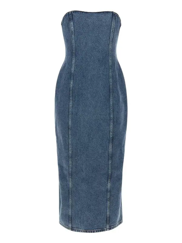 Magda Butrym Denim Strapless Dress - Blue